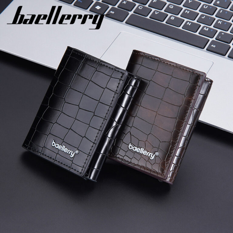 Baellerry Branded Tri-Fold Automatic Card Holder Wallet