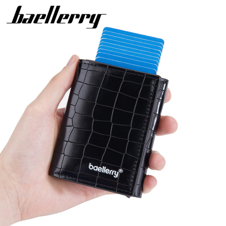 Baellerry Branded Tri-Fold Automatic Card Holder Wallet